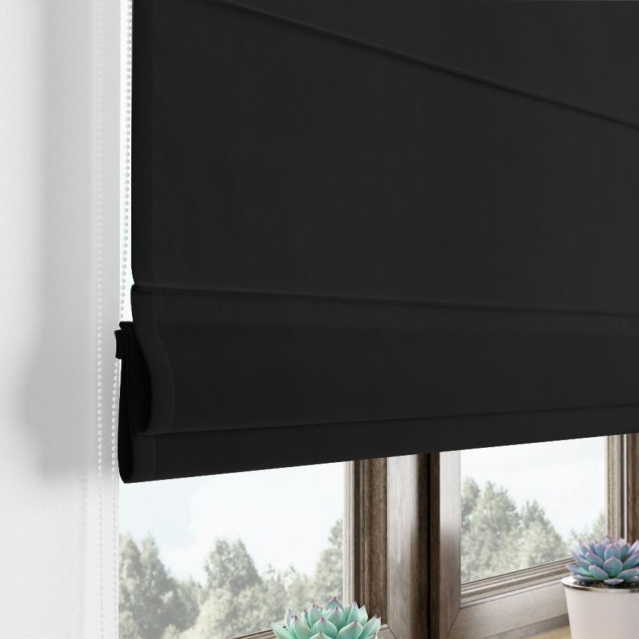 Roleta rzymska VELVET DELUXE / czarna 56 / szyta na wymiar | Sklep ...